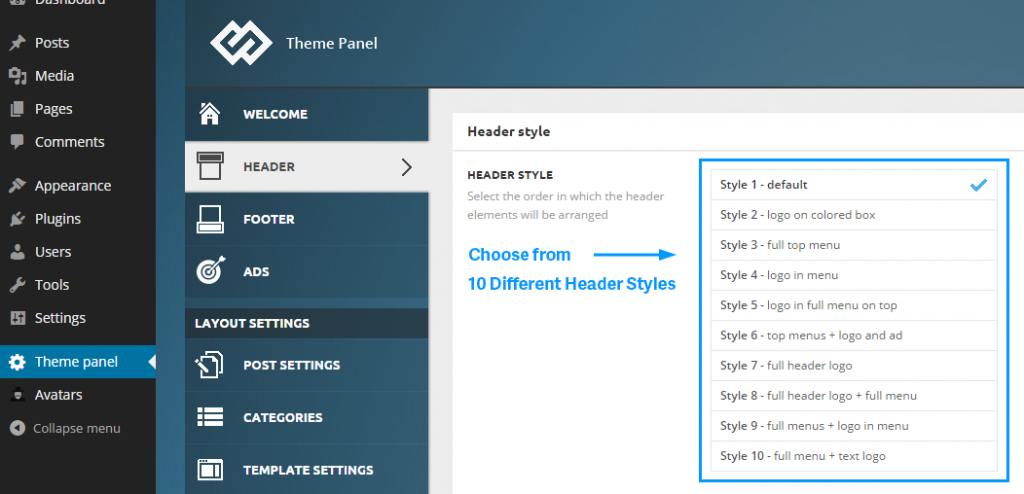 Header Styles - tagDiv support
