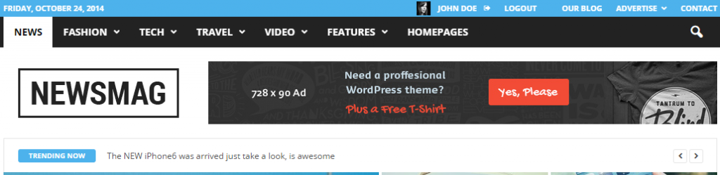 Header Styles - tagDiv support