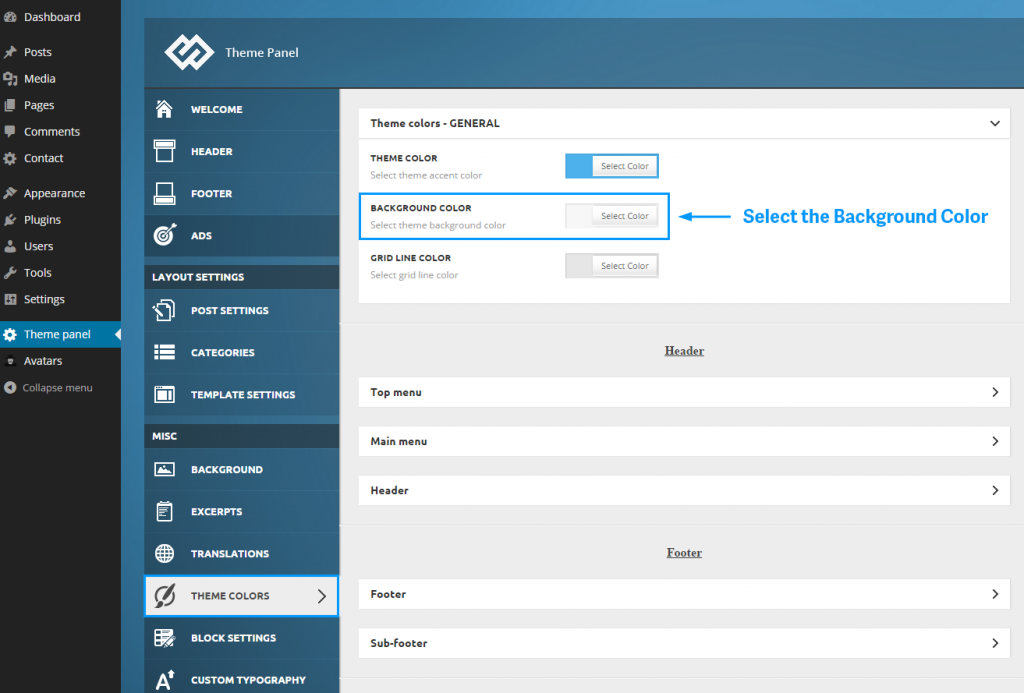 Background Settings - tagDiv support