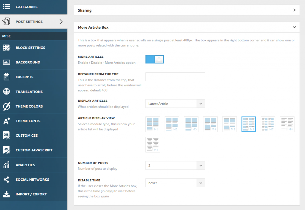 Newsmag Theme: How to set up More articles box