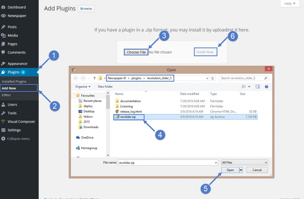 Newspaper Theme Documentation: How to Install Revolution Slider Plugin