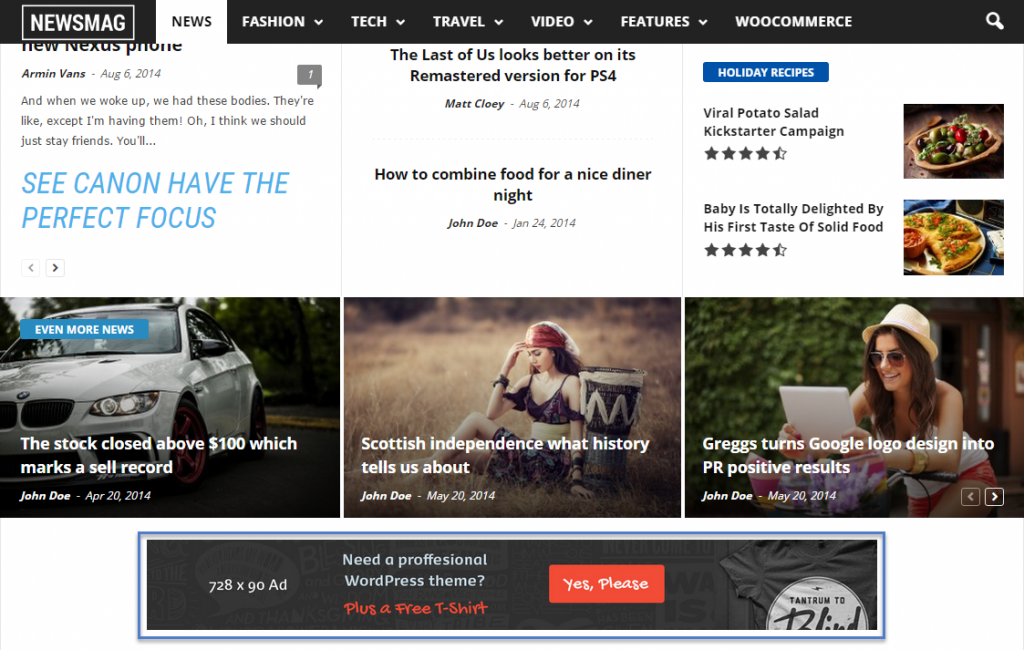 Newsmag Theme Ad System: Custom ad spots