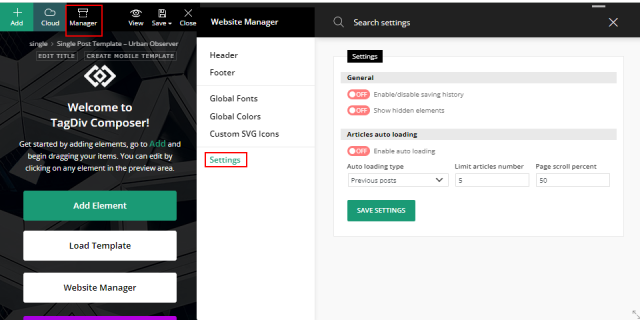 tagDiv Composer - Website Manager - tagDiv support